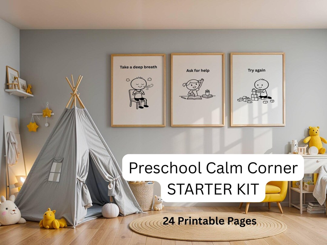 Starter Kit Preschool Calm Corner, SEL Classroom Printables, Emotional ...