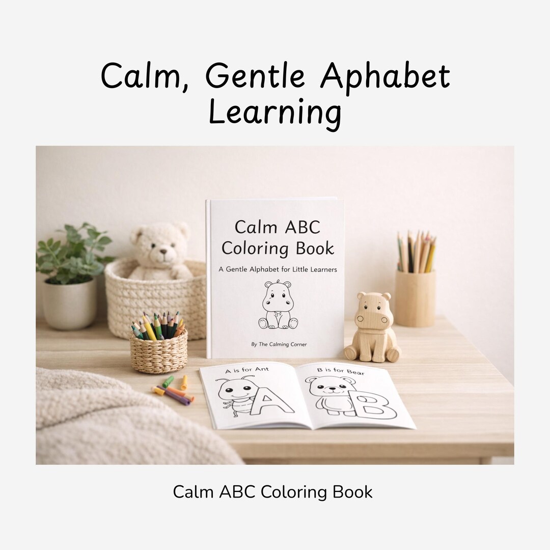 Gentle Alphabet Coloring Book for Preschool, Mindful ABC Coloring Pages ...