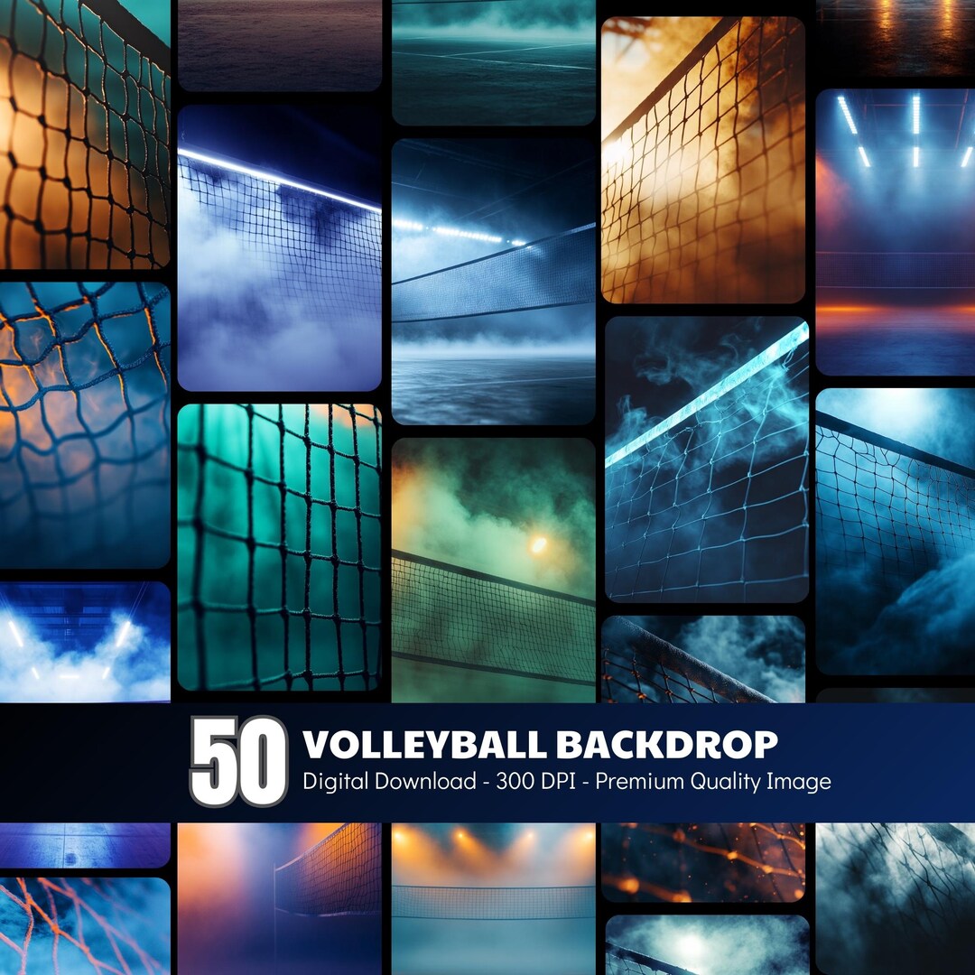 Volleyball Digital Backdrops: Sports Poster & Banner Backgrounds (JPG ...