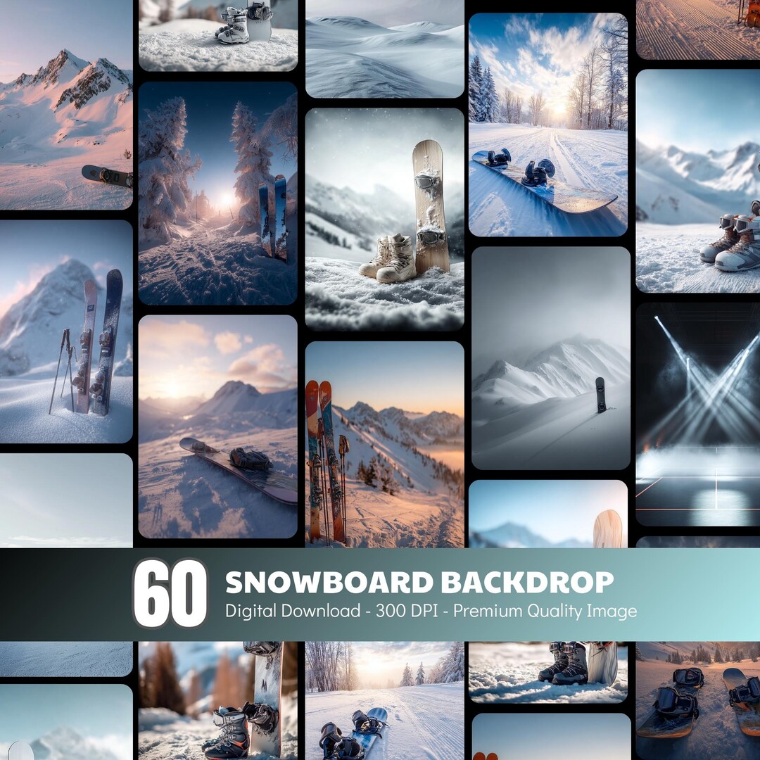 Ski Mountain Digital Backdrop, Winter Sport Poster (PNG) - Etsy