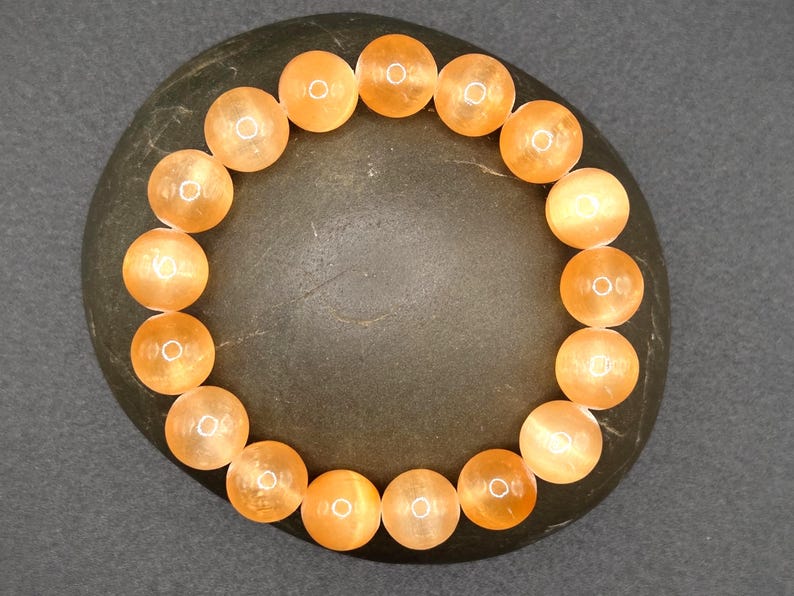 Tiger Lily Orange Selenite Bracelet | Nature Lover Gift - Etsy
