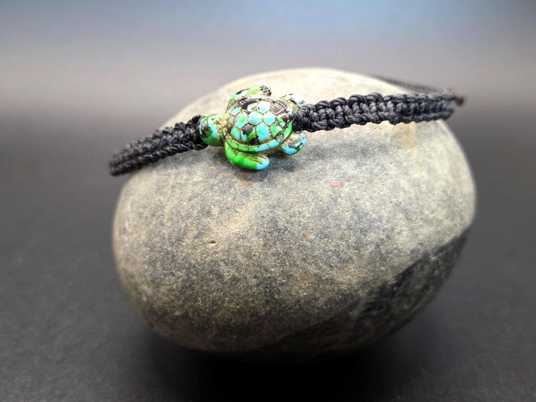 Sea Turtle Adjustable Braided Bracelet - Ocean Lover Gift for Adults ...