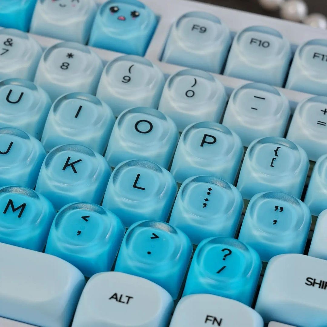 132 Keys Blue Liquid Foundation Keycap Set, Profile PBT Double Shot ...