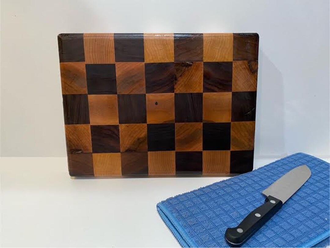 End Grain Checker Style Cutting Board - Etsy