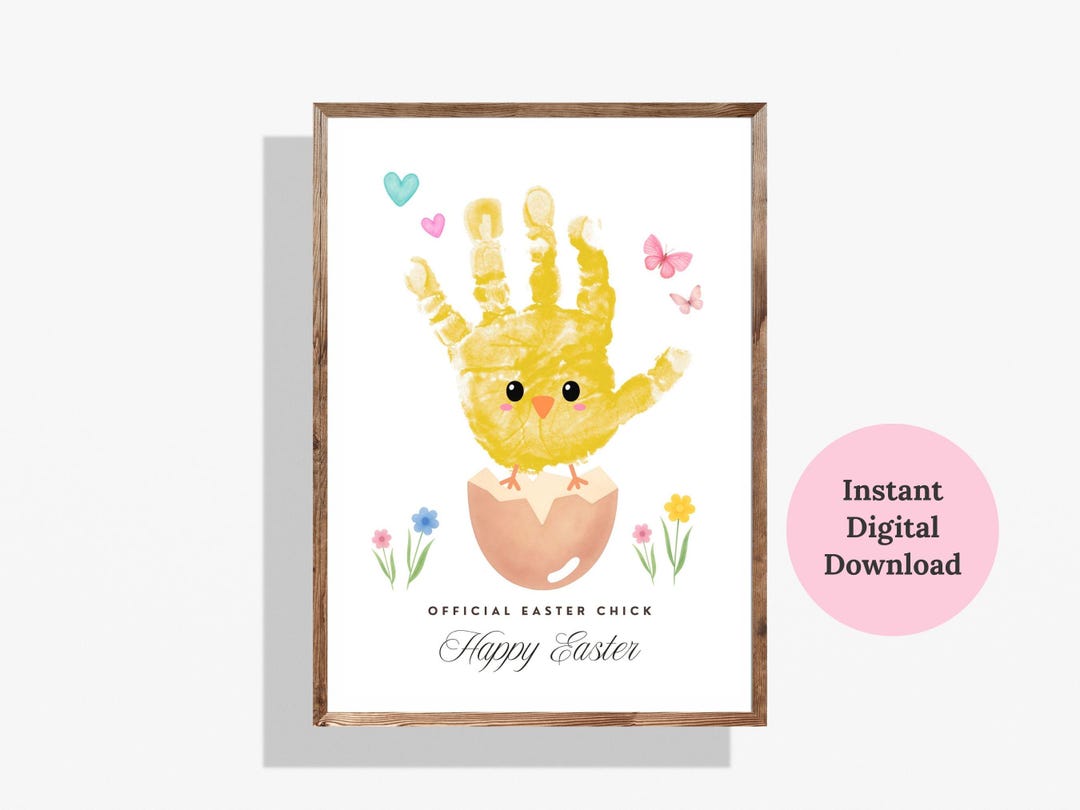 Easter Handprint Keepsake Printable – Easy Baby’s First Easter Chick ...