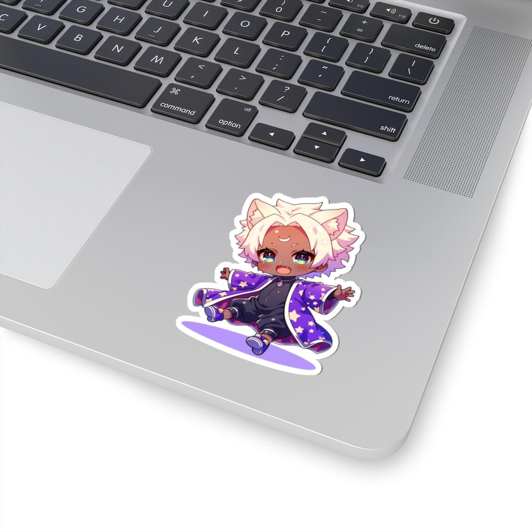 Chibi Wolf Boy in Star Cloak Sticker | Kiss-cut Sticker - Etsy