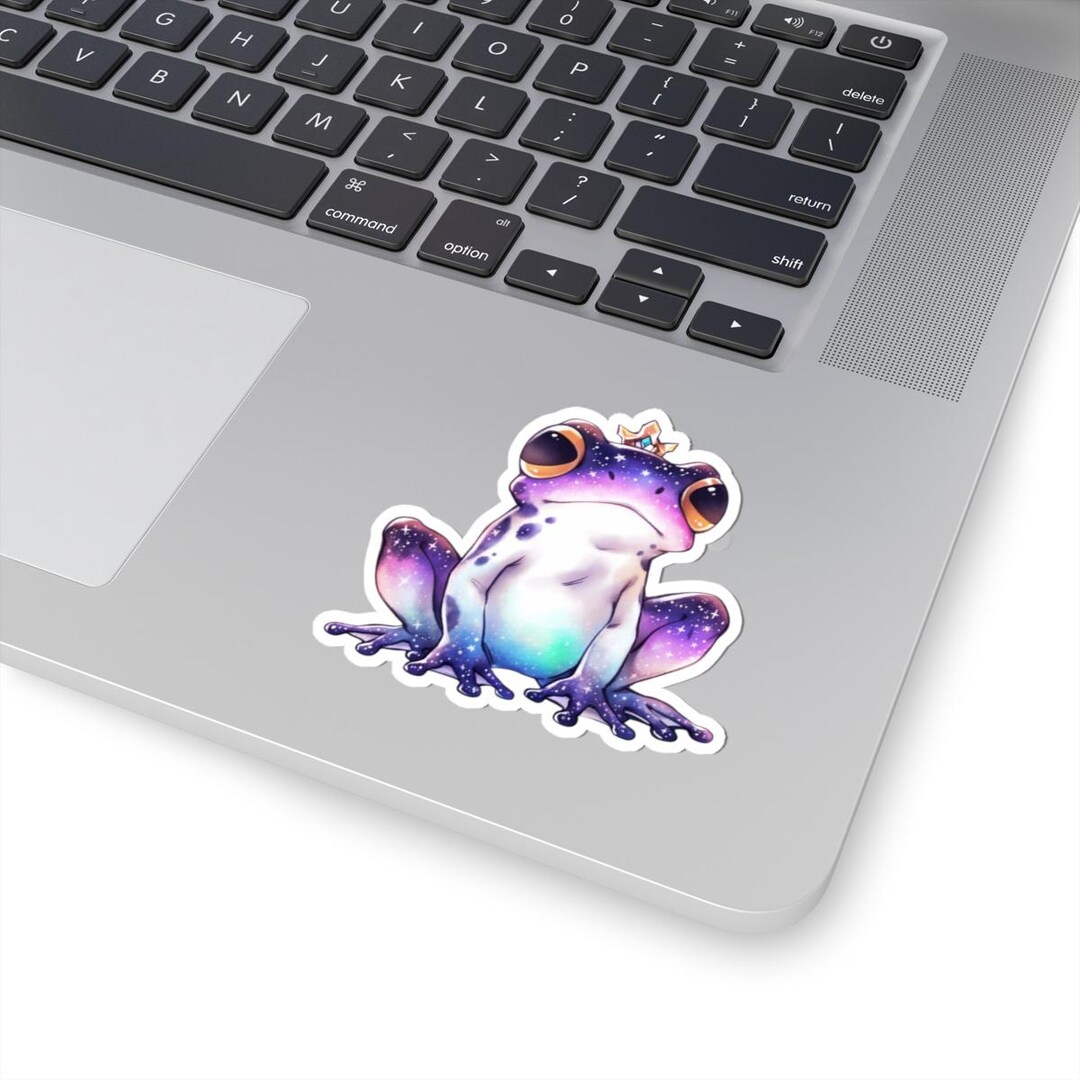 Galaxy Frog Sticker | Kiss-cut Sticker, Cosmic Toad With Crown, Purple ...