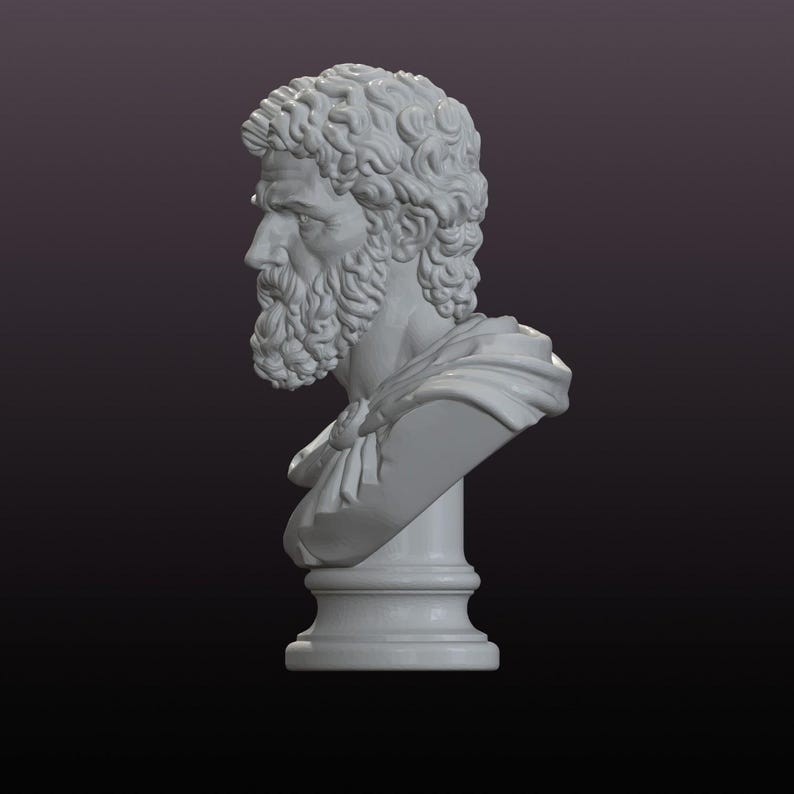 Classical Philosopher Bust STL File | Roman Marble Statue 3D Print ...