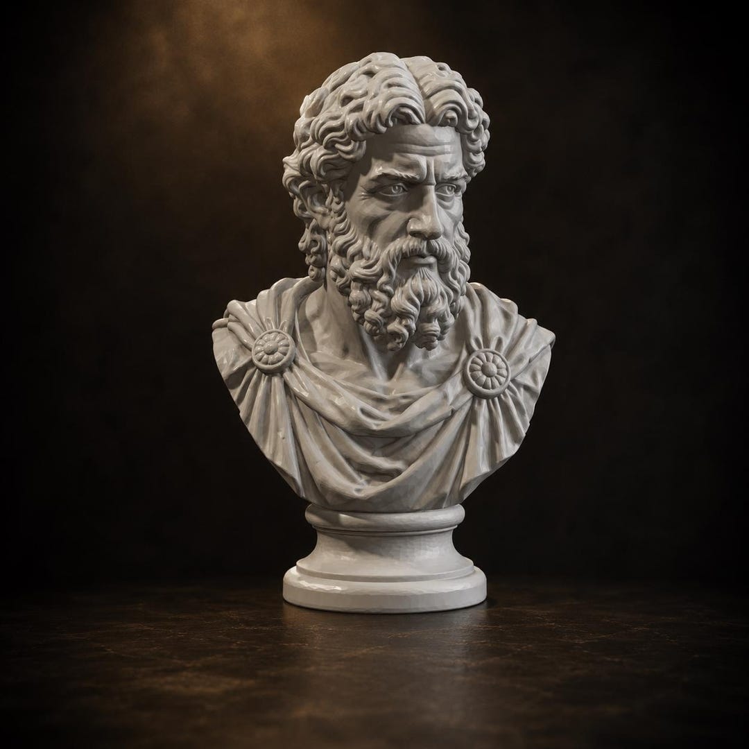 Classical Philosopher Bust STL File | Roman Marble Statue 3D Print ...