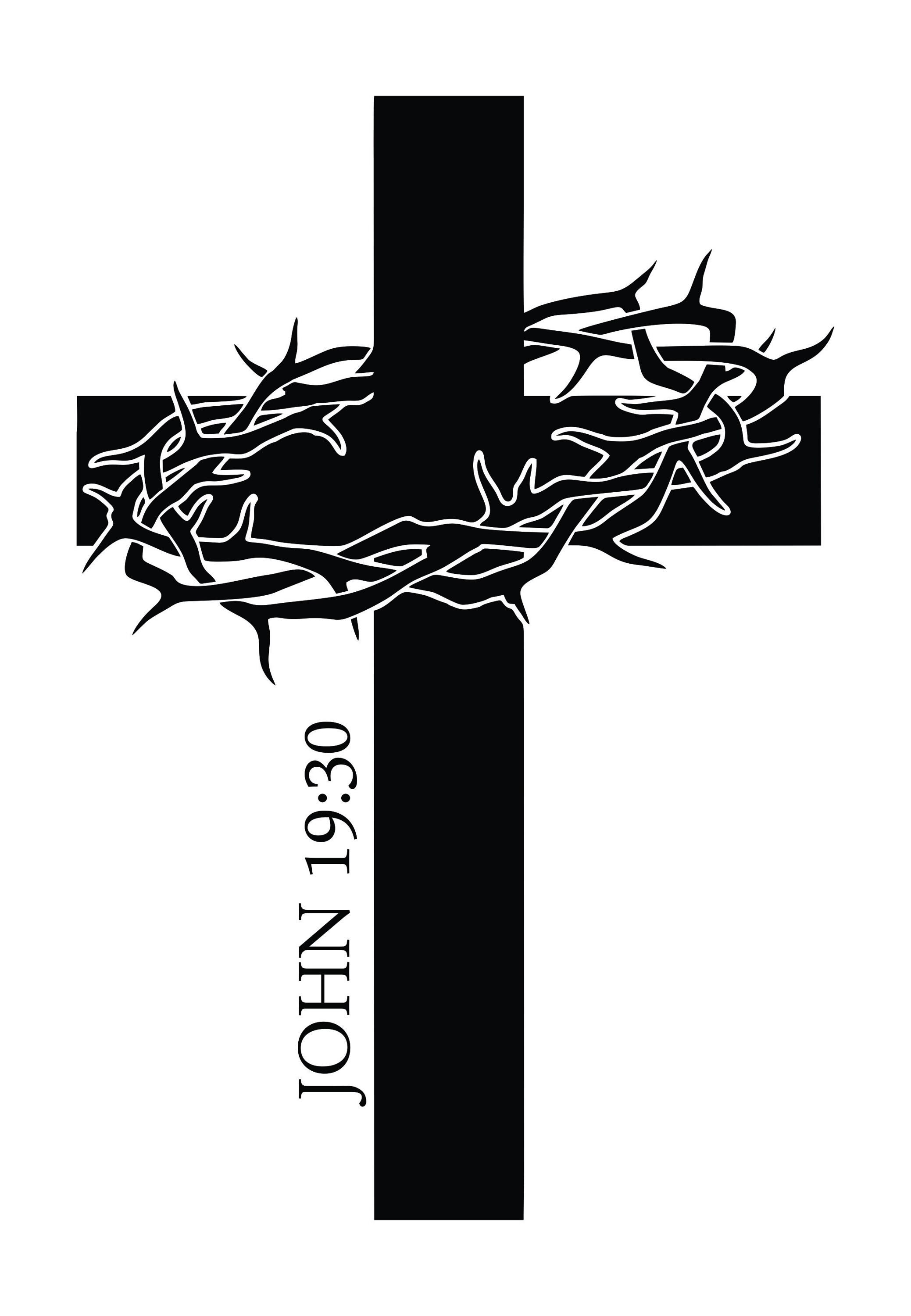 Cross and Thorns Decal - Etsy