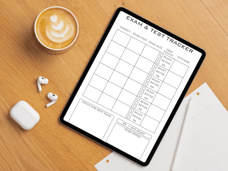 Exam & Test Tracker Printable | Exam Preparation Planner PDF | A4, A5 ...
