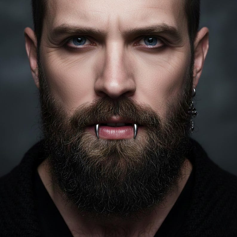 Vampire Fang Lip Cuffs | Gothic Vampirecore Jewelry | No Piercing Fangs ...