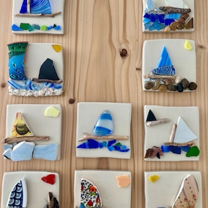 Boat Ceramic Tile- Nautical Sailboat Decor - Etsy