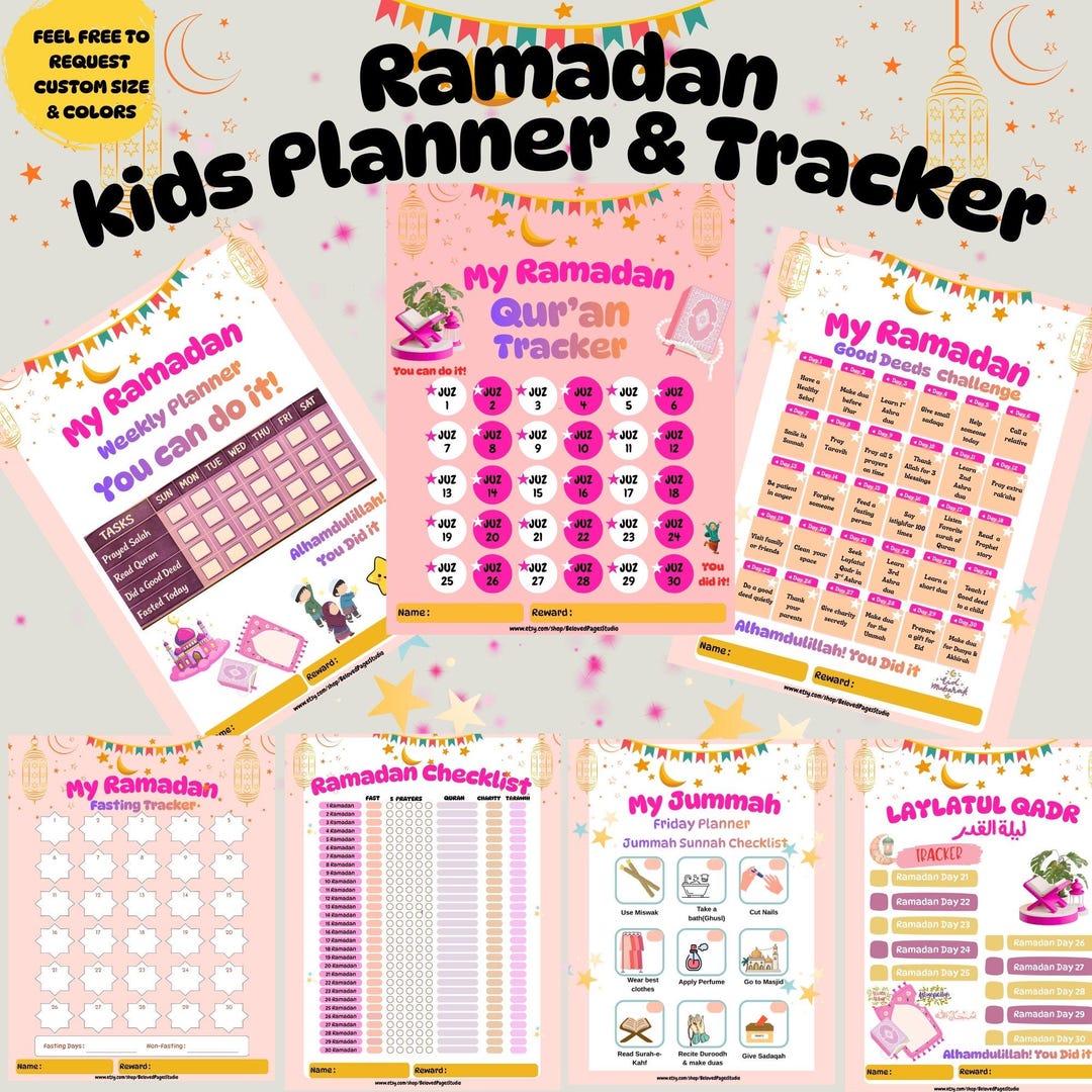 Ramadan Planner | Printable Kids Ramadan Tracker & Reward Chart | ADHD ...