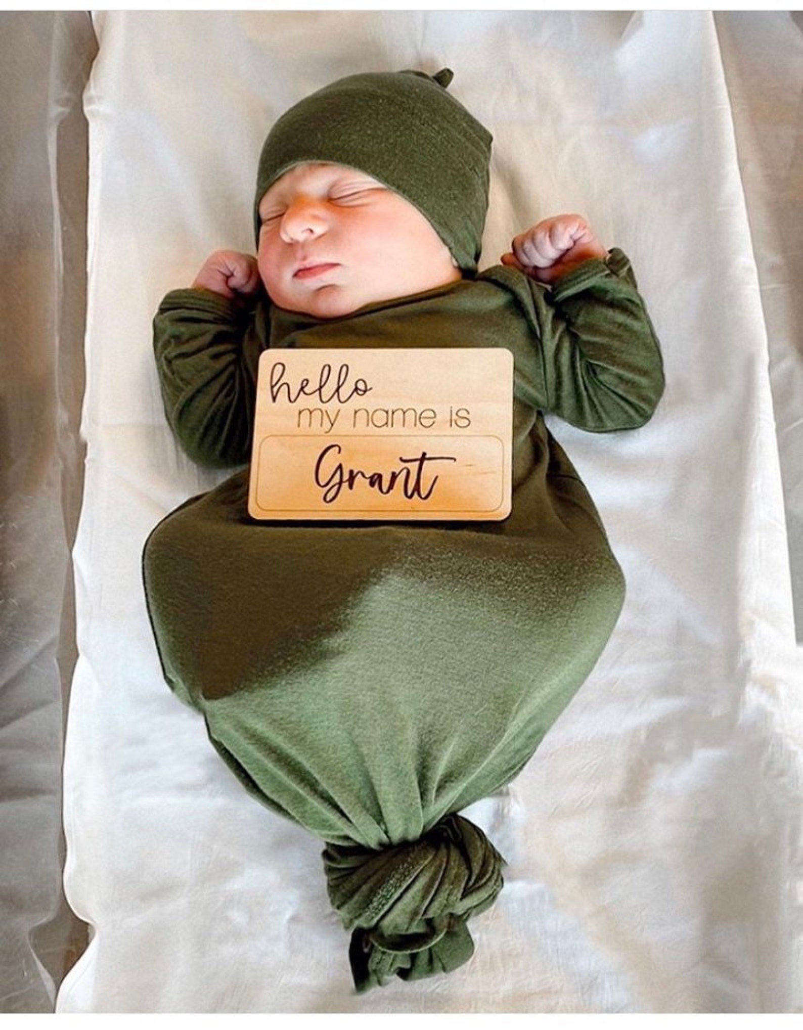 Hello My Name is Sign Baby Birth Announcement Sign Wood Engraved Baby ...