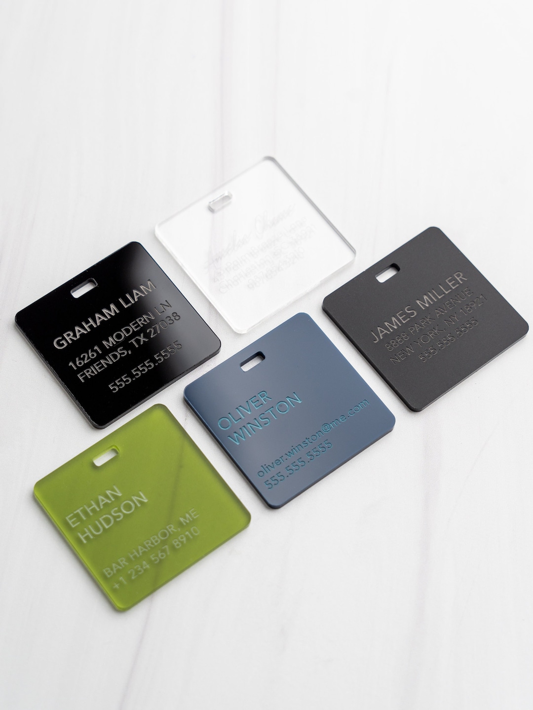 Engraved Acrylic Square Luggage Tag, Personalized Travel Gift - Etsy