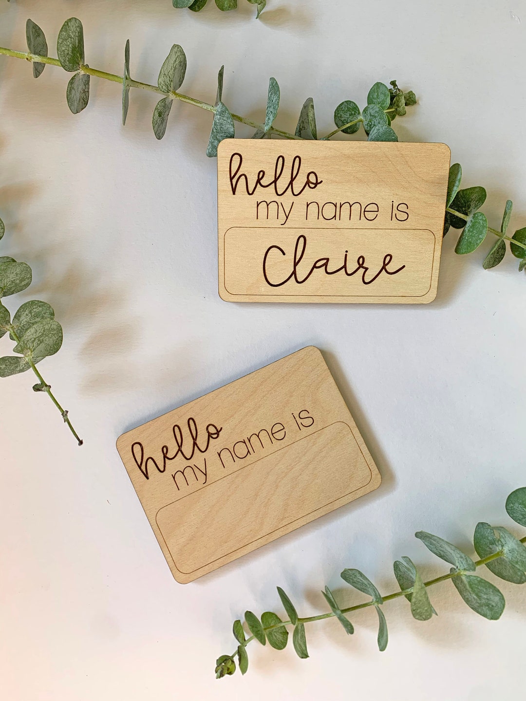 Hello My Name is Sign Baby Birth Announcement Sign Wood Engraved Baby ...