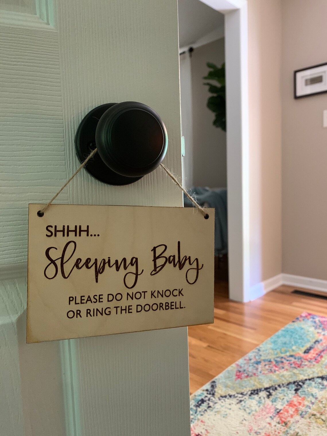 Baby Sleeping Sign Sleeping Baby Door Hanger Baby Door | Etsy
