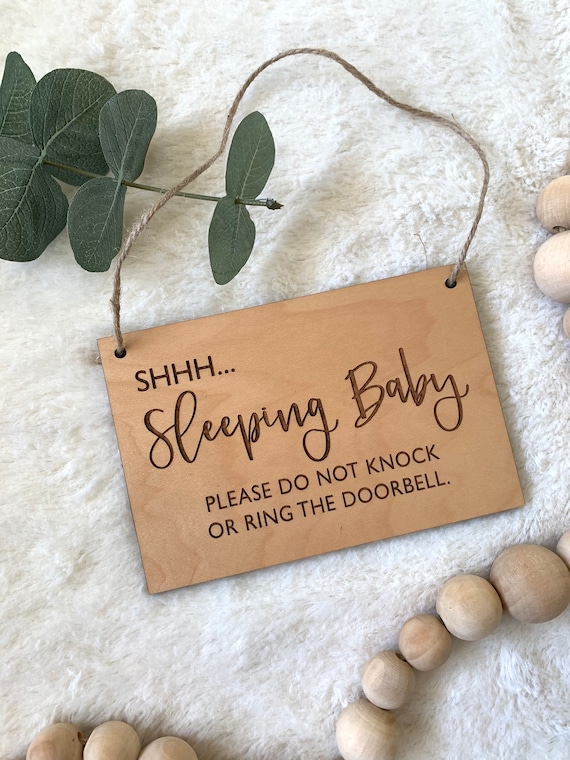 Baby Sleeping Sign Sleeping Baby Door Hanger Baby Door | Etsy