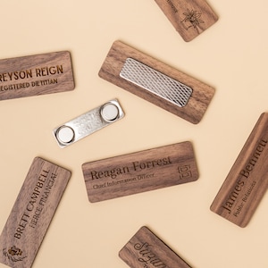 Personalized Magnetic Name Badges Custom Engraved Employee Work Badge ...