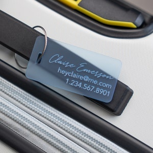 Engraved Acrylic Luggage Tag: Personalized Travel Gift - Etsy