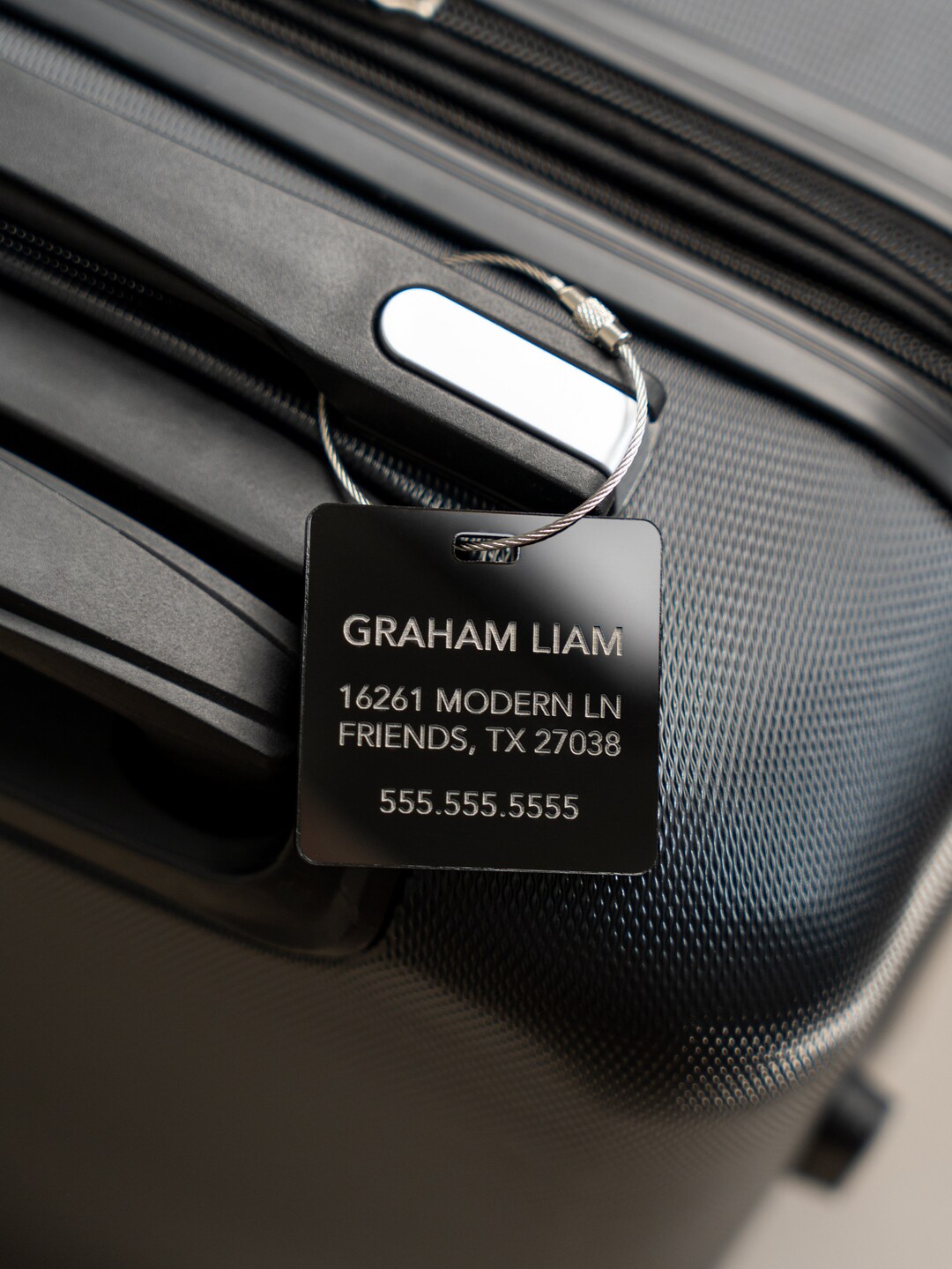 Personalized Luggage Tag Square Luggage Tags Bag Tag Engraved ...