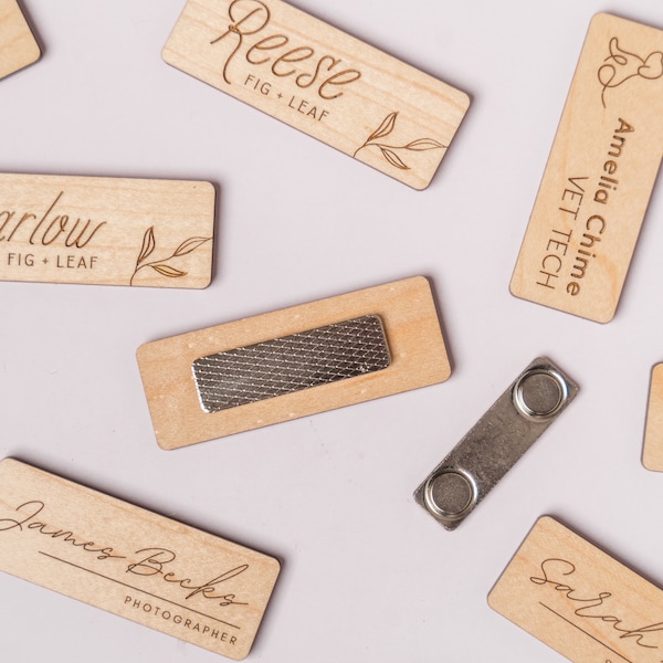 Magnetic Name Badges With Logo - Etsy