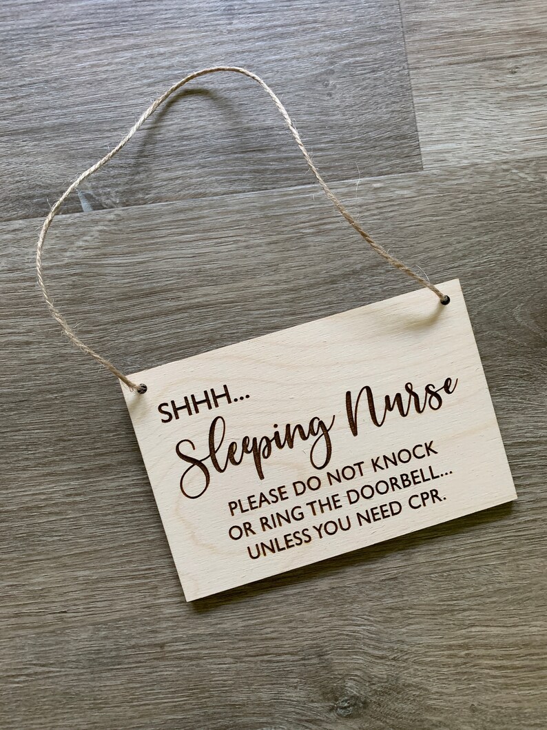 Sleeping Nurse Sign, Do Not Disturb Door Hanger - Etsy