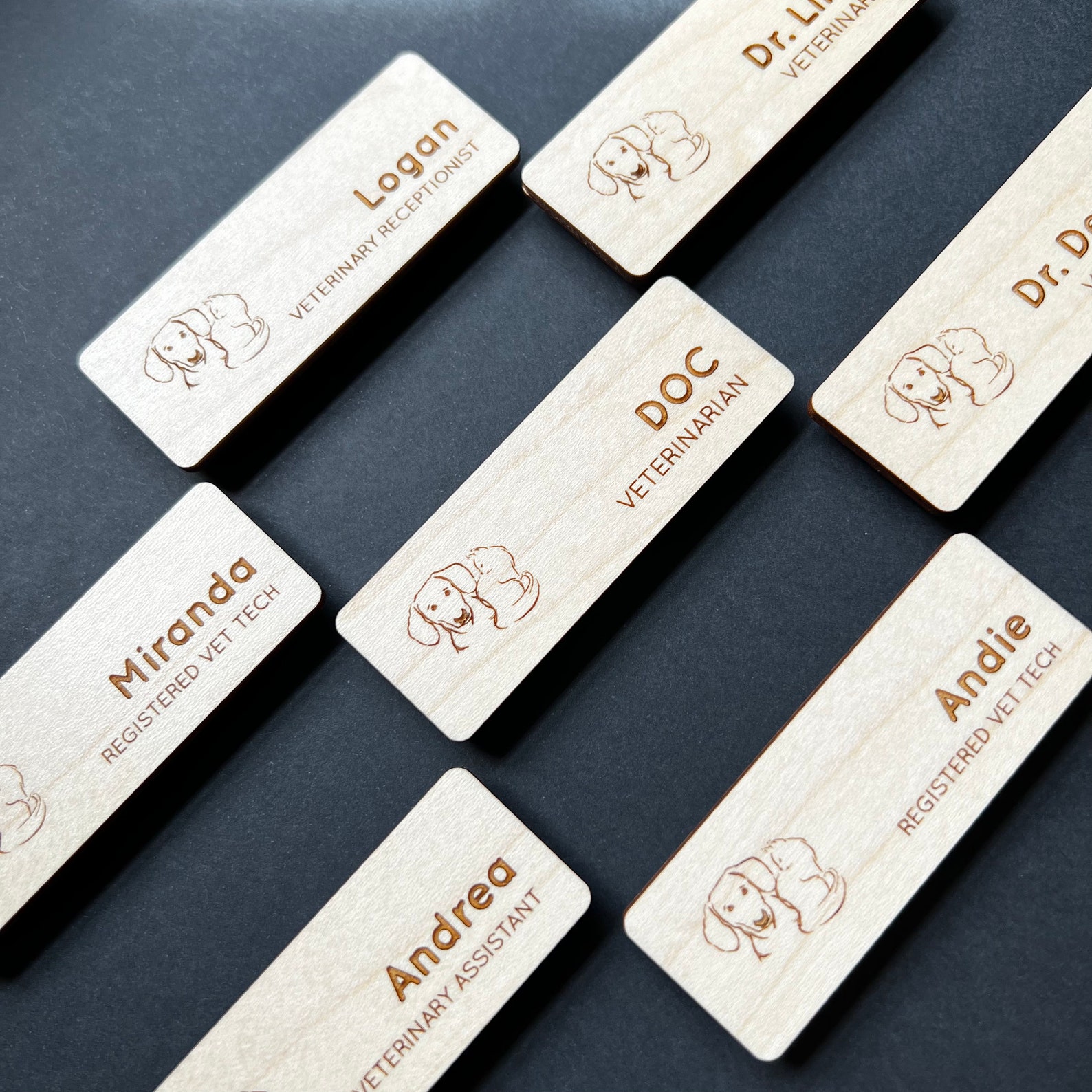 Personalized Magnetic Name Badges Custom Engraved Employee Work Badge ...