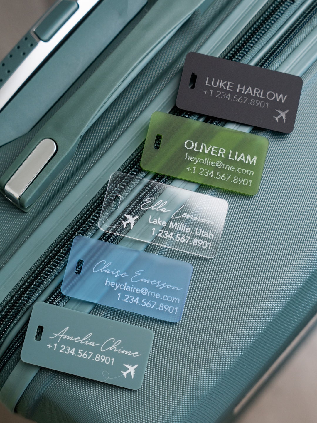 Engraved Acrylic Luggage Tag: Personalized Travel Gift - Etsy