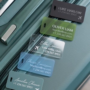 Engraved Acrylic Luggage Tag: Personalized Travel Gift - Etsy