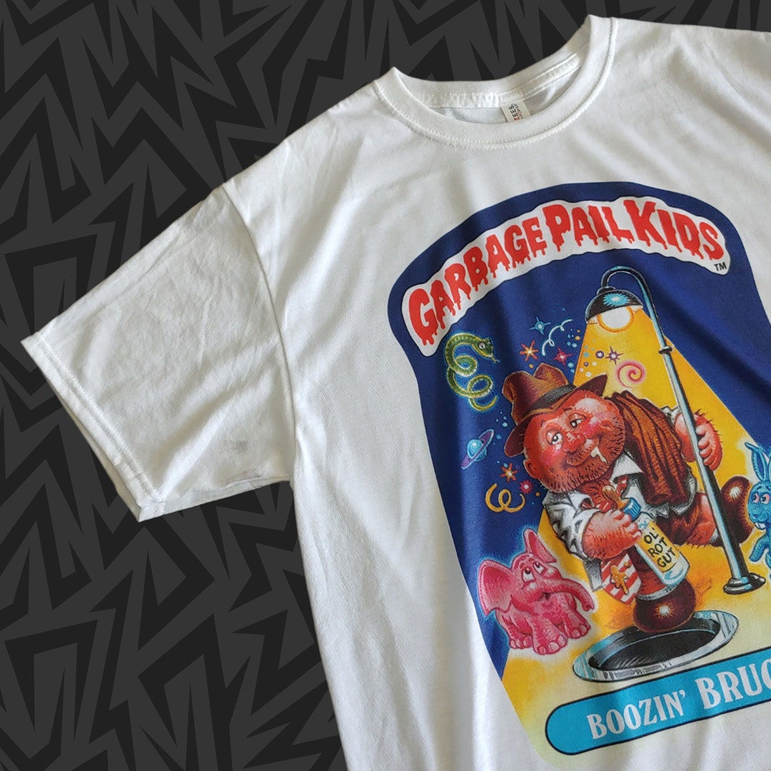 New Garbage Pail Kids T-shirt BOOZIN' BRUCE Series 1 Card 9a Gpk Card ...