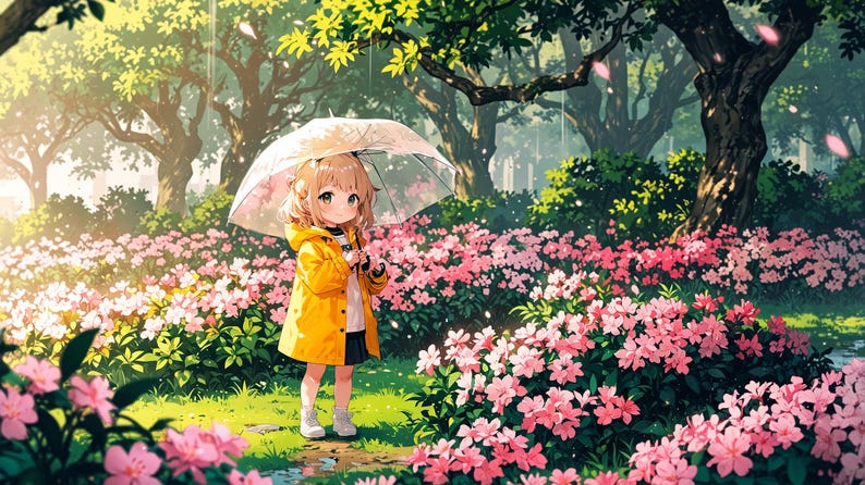 33 Cherry Blossom Azalea Wallpapers | Botanical Spring Rain Bundle ...
