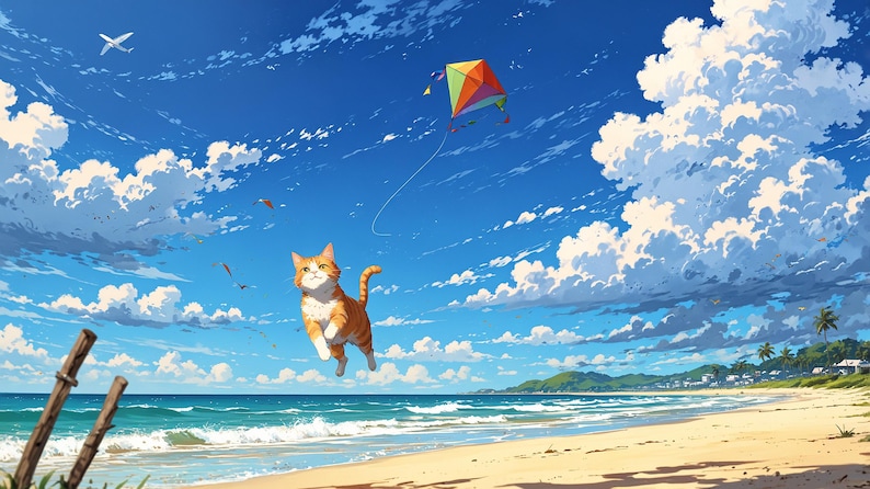33 Summer Beach Cats Desktop Wallpapers | Aesthetic Wallpaper Bundle ...