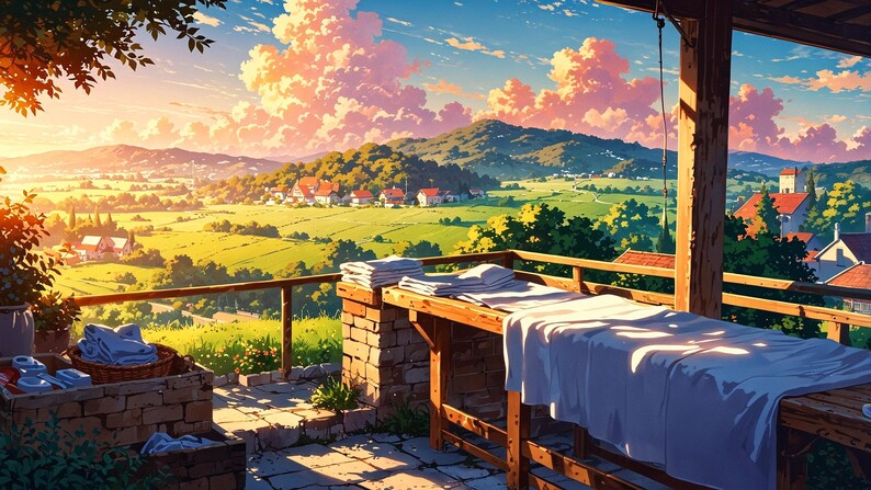 Cozy Bakery Dawn Anime Wallpapers | 4K Desktop Art (digital Download ...
