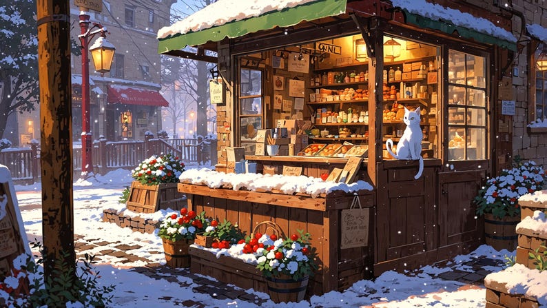 Cozy Bakery Dawn Anime Wallpapers | 4K Desktop Art (digital Download ...