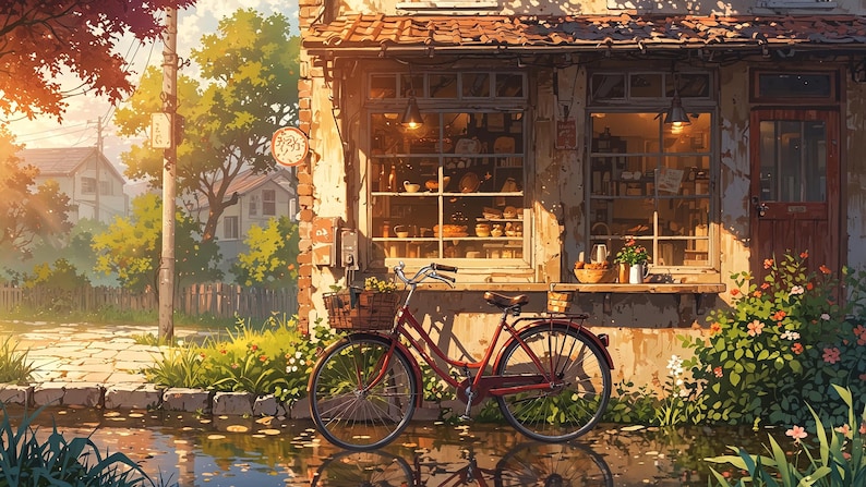 Cozy Bakery Dawn Anime Wallpapers | 4K Desktop Art (digital Download ...