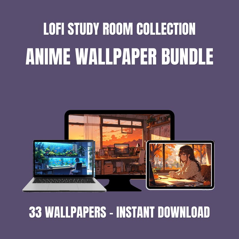 33 Study Room Desktop Wallpapers | Aesthetic Wallpaper Bundle | Cozy ...
