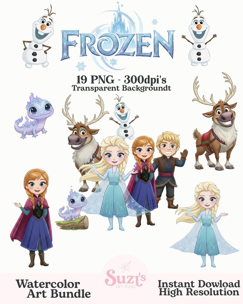 Paquete de imágenes prediseñadas de Frozen - Frozen PNG - Elsa, Anna ...