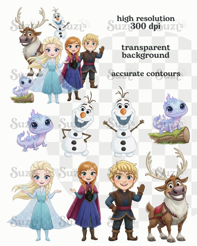 Paquete de imágenes prediseñadas de Frozen - Frozen PNG - Elsa, Anna ...