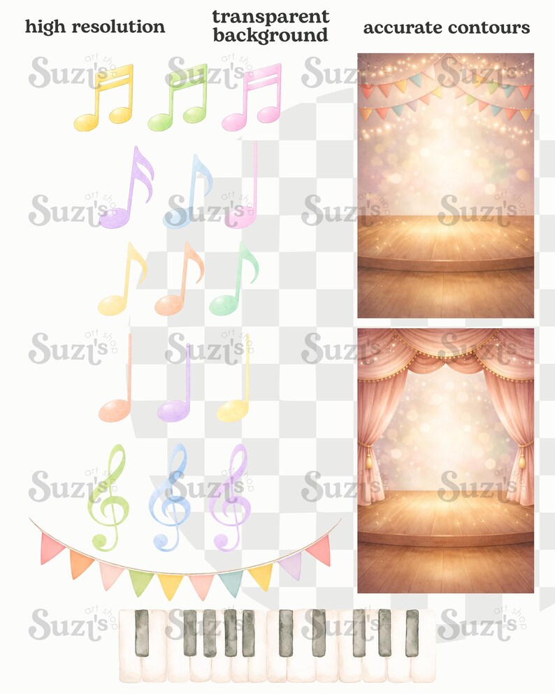 Cute Soft Animal Band Clipart Bundle PNG, Watercolor Animals Clipart ...