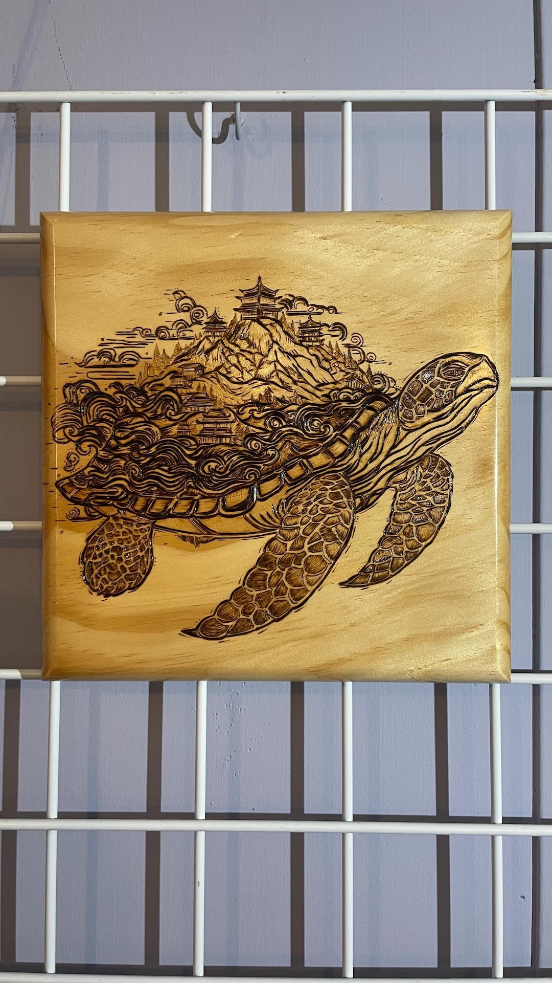 Handmade Wood Burning World Turtle Art - Etsy