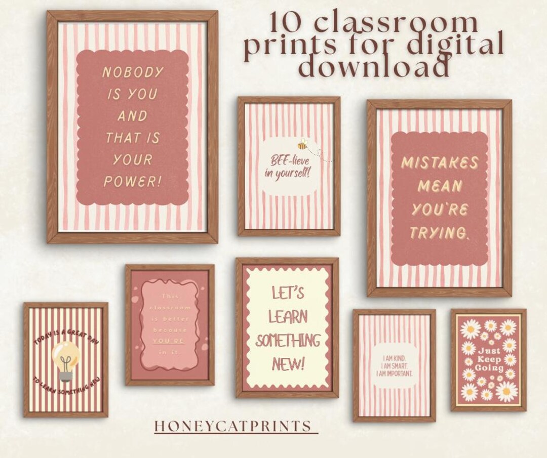 Teacher Classroom Art Prints Set of 10 Inspirational, Behavior, Self ...