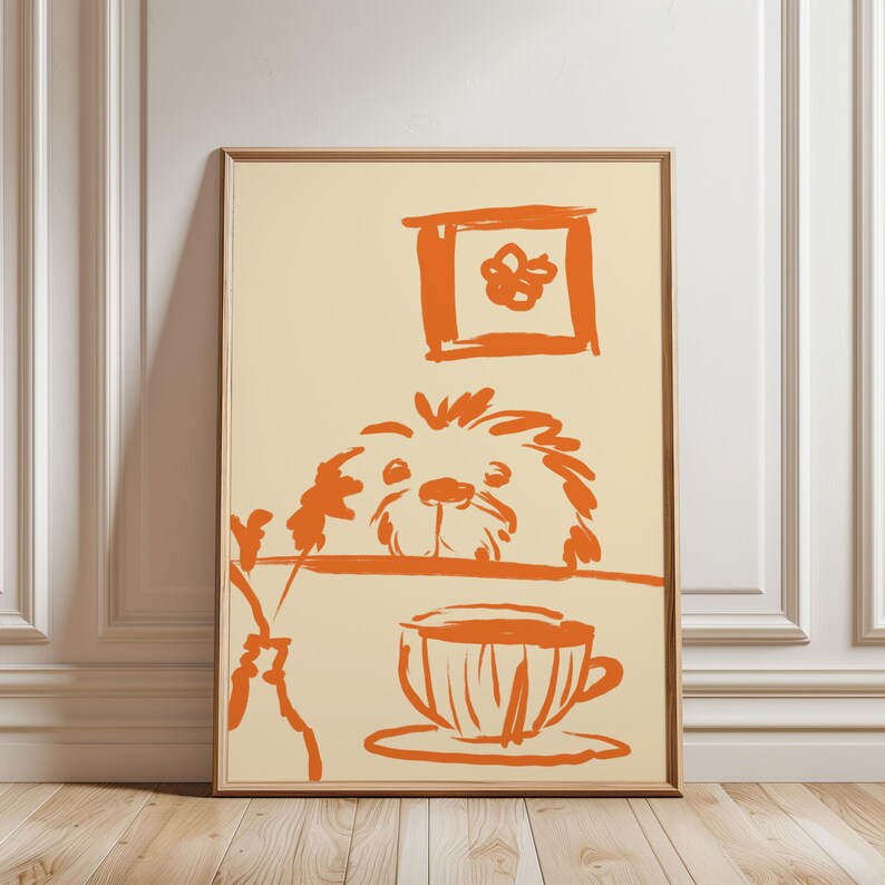 Hand Drawn Dog Sketch Print – Whimsical Animal Wall Art (digital ...