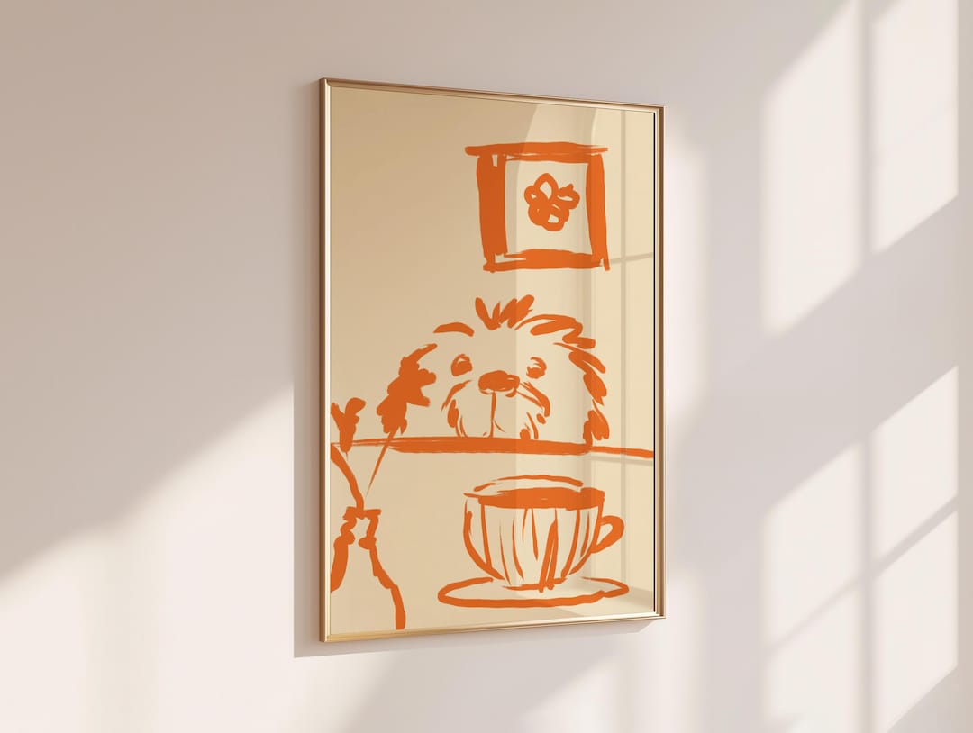 Hand Drawn Dog Sketch Print – Whimsical Animal Wall Art (digital ...