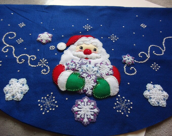 Christmas Tree Skirt With Hand Embroidery Beading and - Etsy