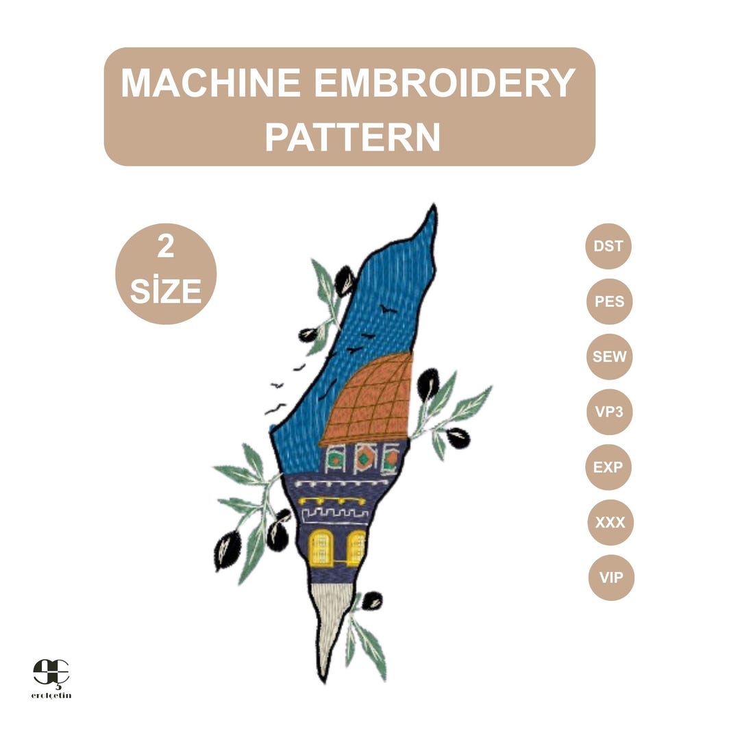 Al Aqsa Mosque Embroidery Design, Palestine Machine Embroidery File ...