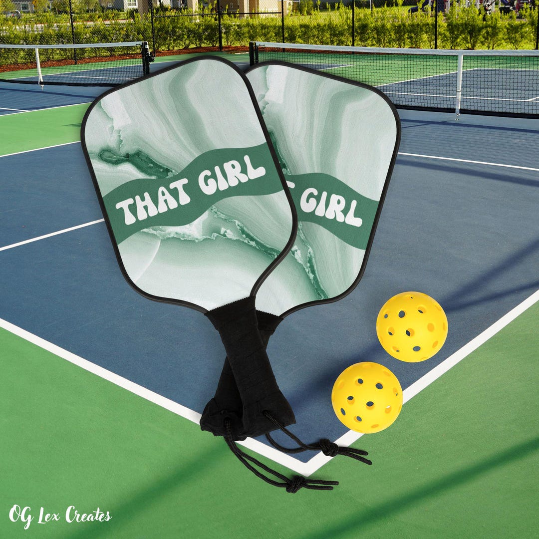 THAT GIRL Pickleball Paddle Kit | Marble Green Design - Etsy