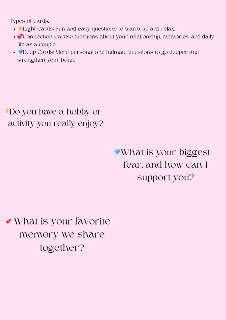 Printable Couple Card Game | Love Map Activity | Relationship ...