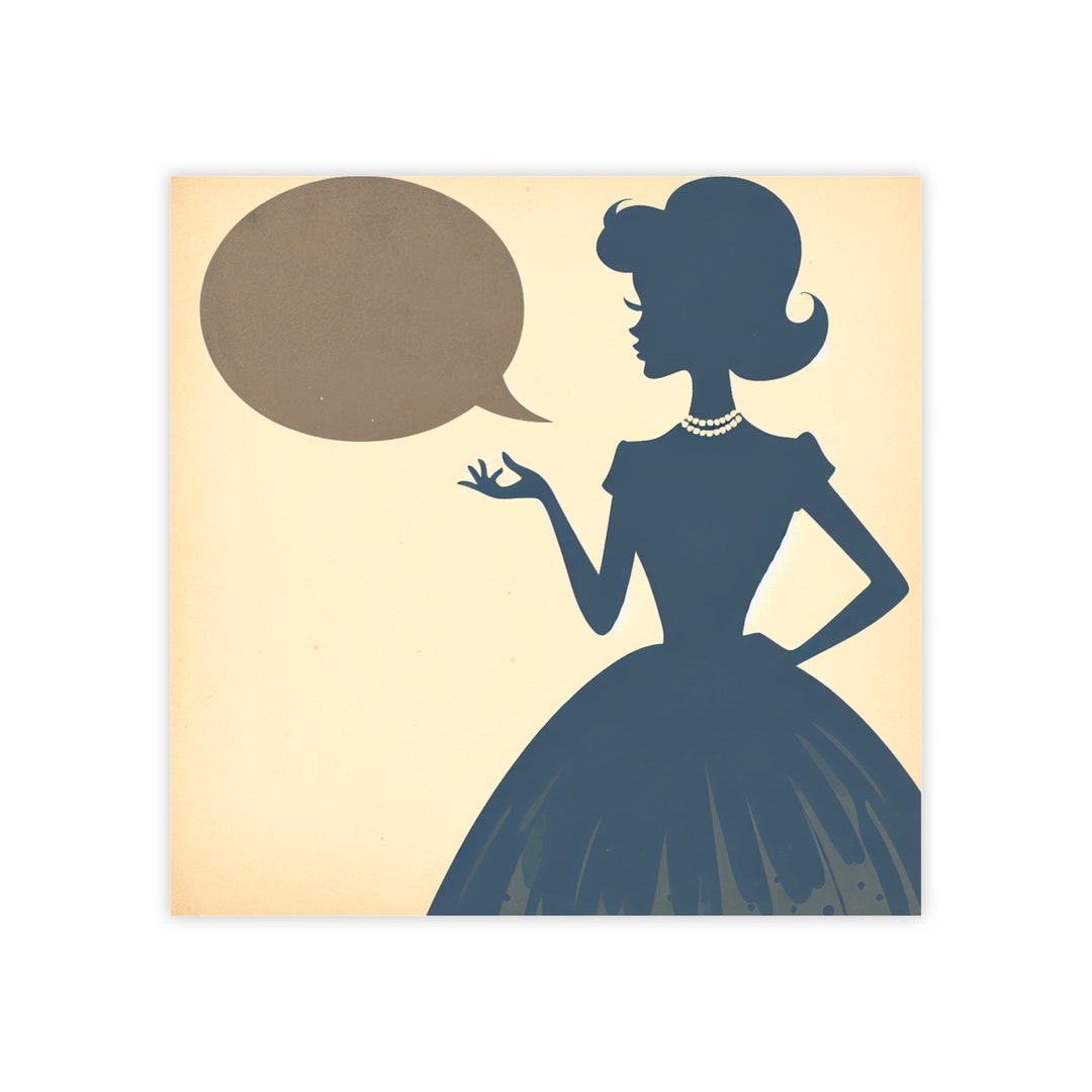 Vintage-inspired Lady Silhouette Sticky Notes Retro Chic Post-it Pads ...